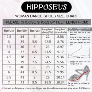 HIPPOSEUS Latin Dance Shoes for Women with Closed Toe Lace up Ballroom Latin Salsa Tango Dance Practice Shoes Low Heel 2.33",Black, 7 B(M) US