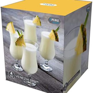 Epure Venezia Collection 12 Piece Hurricane Glass Set - Perfect for Drinking Pina Coladas, Cocktails, Full-Bodied Beer, Juice, and Water (Pina Colada (15.5 oz))