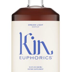 Dream Light by Kin Euphorics, Non Alcoholic Spirits, Nootropic, Botanic, Adaptogen Drink, Earthy Oak, Smoky Clove and Spicy Cinnamon, Soothe The Spirit and Quiet The Mind, 16.9 Fl Oz