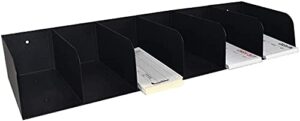 steelmaster by banksupplies steel document organizer | 6-pockets | black | powder coated crinkle finish | scratch & chip-resistant | check separator, deposit slips, letter organizer, money & bills