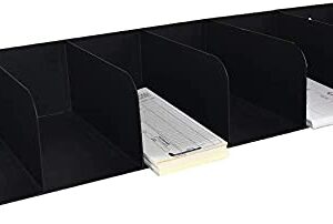 STEELMASTER by BankSupplies Steel Document Organizer | 6-Pockets | Black | Powder Coated Crinkle Finish | Scratch & Chip-Resistant | Check Separator, Deposit Slips, Letter Organizer, Money & Bills