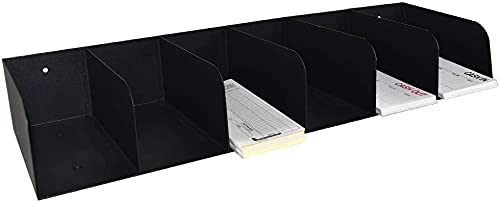 STEELMASTER by BankSupplies Steel Document Organizer | 6-Pockets | Black | Powder Coated Crinkle Finish | Scratch & Chip-Resistant | Check Separator, Deposit Slips, Letter Organizer, Money & Bills