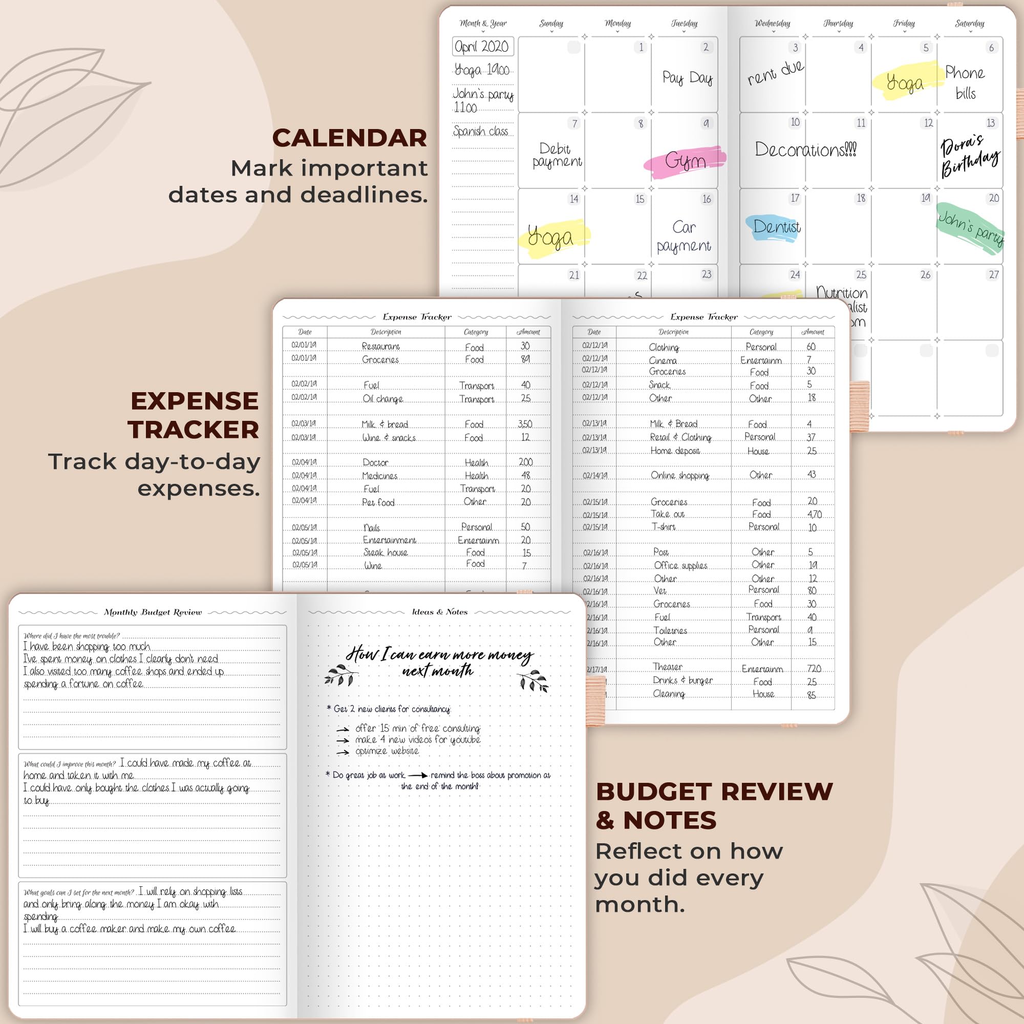 GoGirl Budget Planner – Monthly Financial Planner Organizer Budget Book. Expense Tracker Notebook Journal to Control Money, A5 (Rose Gold)