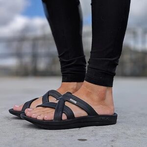 TELIC Women's Mallory Slide Sandals - Lightweight, Waterproof, Arch-Supporting, Impact-Reducing - Great for Pool, Beach & Everyday Wear