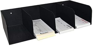 steelmaster by banksupplies steel document organizer | 4-pockets | black | powder coated crinkle finish | scratch & chip-resistant | check separator, deposit slips, letter organizer, money & bills