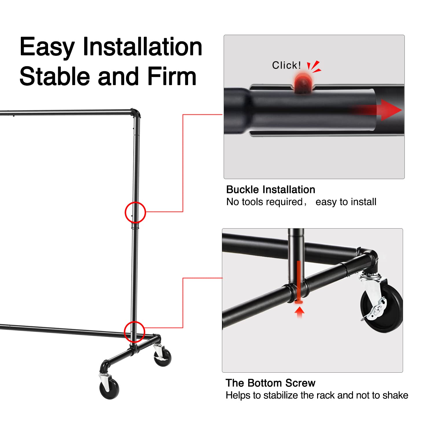 GREENSTELL Clothes Rack, Z Base Garment Rack, Industrial Pipe Clothing Rack on Wheels with Brakes, Commercial Grade Heavy Duty Sturdy Metal Rolling Clothing Coat Rack Holder 2 Packs (59x24x63 inch)