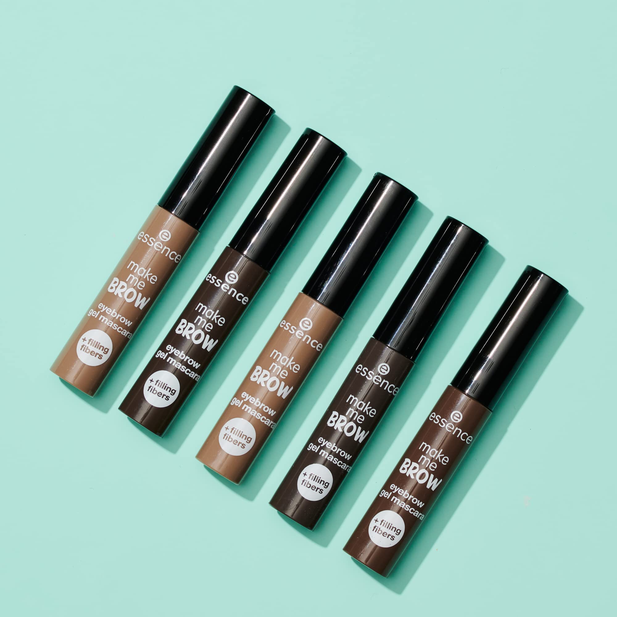 essence | 3-Pack Make Me Brow Eyebrow Gel Mascara | Infused with Fibers to Fill & Sculpt | Vegan & Paraben Free | Cruelty Free (02 | Browny Brows)