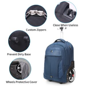 AOKING 18/20 Inch Large Wheeled Water Resistant Travel Business Rolling Wheeled Backpack with Laptop Compartment Bag(20 inch, Blue)