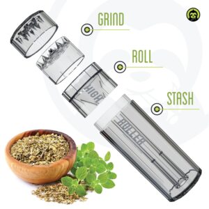 HIGHROLLER | Transparent Herb & Spice Grinder | Grind & Pack in 30 secs! (Clear)