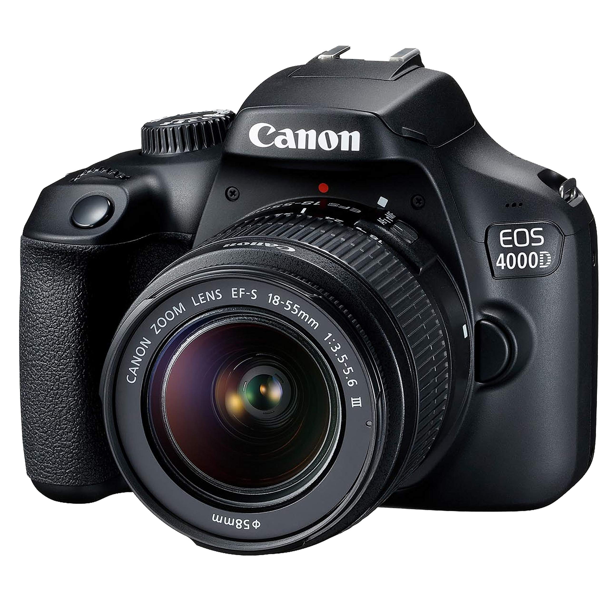 Canon EOS 4000D DSLR Camera w/Canon EF-S 18-55mm F/3.5-5.6 III Zoom Lens (Renewed)