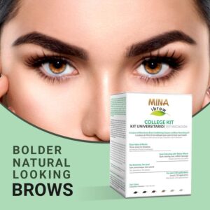 MINA ibrow College Kit (Black, Dark Brown, Medium Brown, Light Brown, Blonde and Ash Blonde, 1 Brow Nourishing Oil (10ml) and 1 Brow Conditioning Cleanser (30ml)