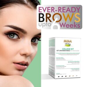 MINA ibrow College Kit (Black, Dark Brown, Medium Brown, Light Brown, Blonde and Ash Blonde, 1 Brow Nourishing Oil (10ml) and 1 Brow Conditioning Cleanser (30ml)