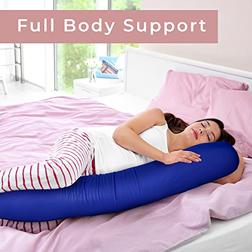 Squishy Deluxe Microbead Body Pillow with Silky Removable Cover, Extremely Huggable, Full Body Support, Keeps Spine in Proper Alignment, Doubles As a Pregnancy & Nursing Pillow, 47 X 7”, Grey