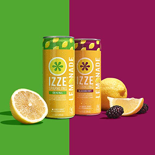 Izze Sparkling Juice Lemonade Drink, Real Fruit Juice, No added sugar or preservatives, Lemonade Variety Pack, 8.4oz Sleek Cans (24 Pack)