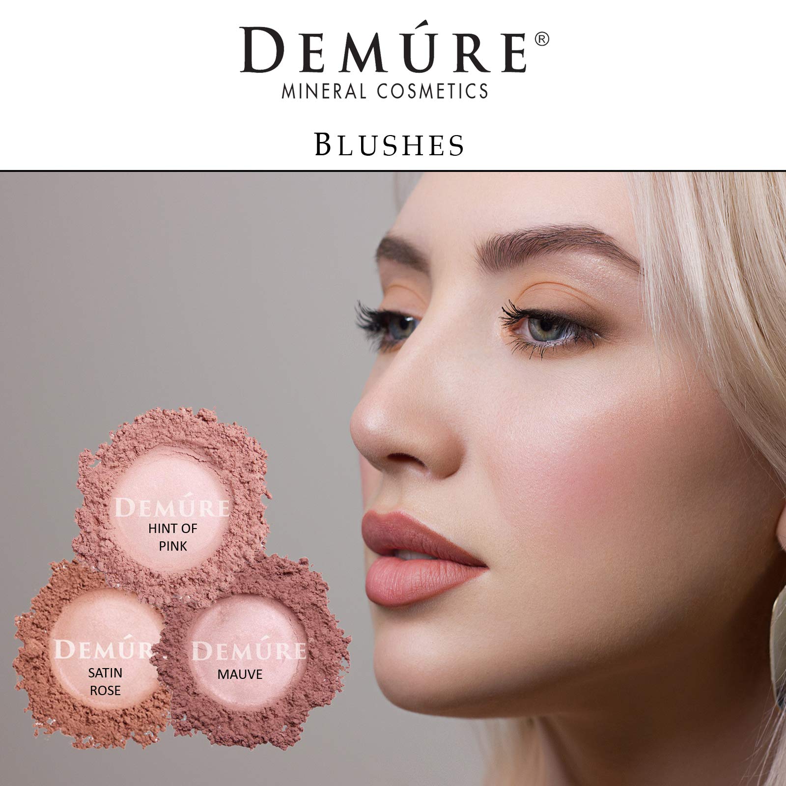 Demure Mineral Blush Makeup (Hint of Pink), Loose Powder Makeup, Natural Makeup, Blush Makeup, Professional Makeup, Cruelty Free Makeup, Blush Powder By Demure