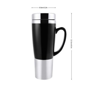 12V Car Kettle Boiler - 450ml Electric Water Insulated Car Mug - Travel Heating Cup Kettle - Car Heating Travel Cup - for Hot Coffee/Milk/Tea(Black)