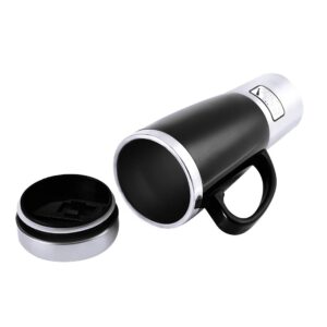 12V Car Kettle Boiler - 450ml Electric Water Insulated Car Mug - Travel Heating Cup Kettle - Car Heating Travel Cup - for Hot Coffee/Milk/Tea(Black)