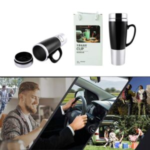 12V Car Kettle Boiler - 450ml Electric Water Insulated Car Mug - Travel Heating Cup Kettle - Car Heating Travel Cup - for Hot Coffee/Milk/Tea(Black)