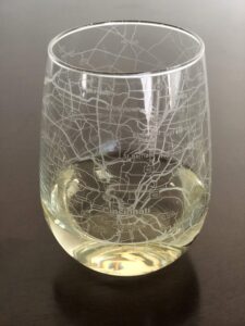 stemless 17oz wine glass urban city map cincinnati ohio