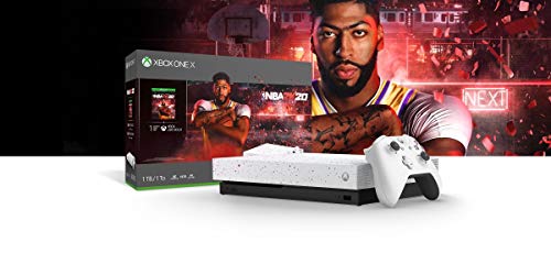 Microsoft Xbox One X 1TB SSD Enhanced NBA 2K20 Hyperspace Limited Edition White Night Sky Console, NBA 2K20 Full Game, 1 Month Xbox Live Gold and Game Pass Bundle