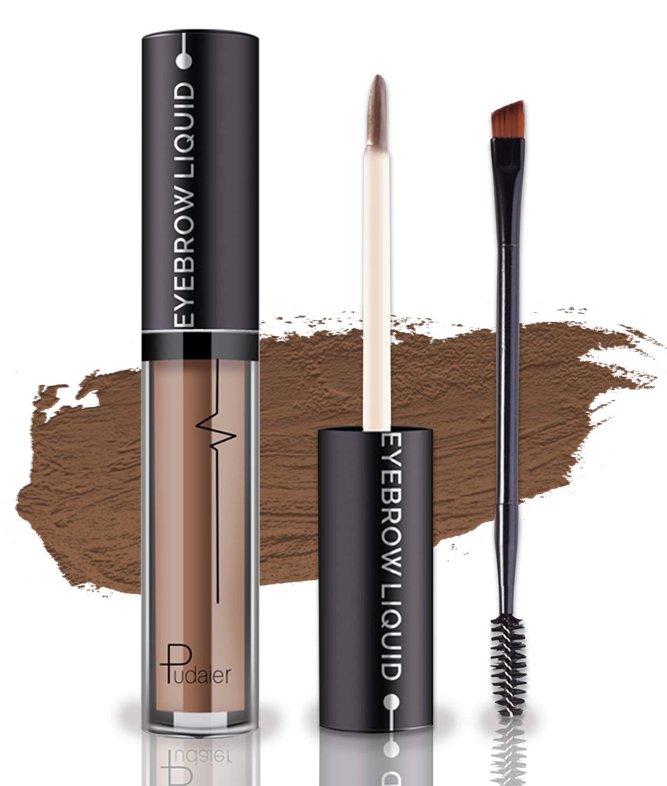 YOLETO Waterproof Eyebrow Gel - Brown Tinted Mascara Makeup for Natural-Looking Brows, Long-Lasting Smudge-Proof Formula with Brow Shaper and Mascara Primer Brush Wand Kit