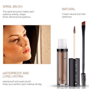 YOLETO Waterproof Eyebrow Gel - Brown Tinted Mascara Makeup for Natural-Looking Brows, Long-Lasting Smudge-Proof Formula with Brow Shaper and Mascara Primer Brush Wand Kit