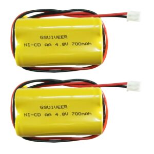 gsuiveer bl93nc487 bl93nc484 baa48r ni-cd 4.8v 700mah exit sign emergency light battery replacement (2 pack)