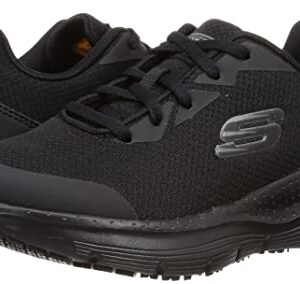 Skechers Women's Athletic lace up Arch Fit Sr Health Care Professional Shoe, Black, 8