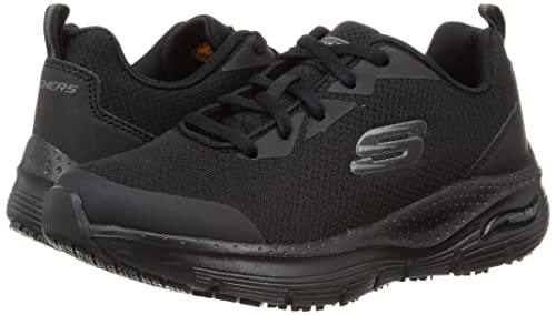 Skechers Women's Athletic lace up Arch Fit Sr Health Care Professional Shoe, Black, 8