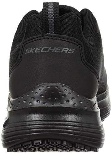 Skechers Women's Athletic lace up Arch Fit Sr Health Care Professional Shoe, Black, 8