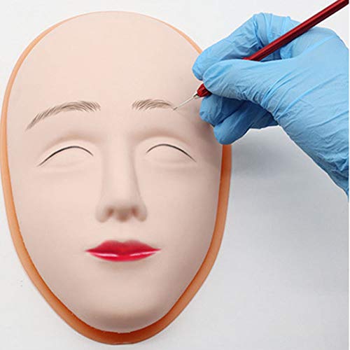 Practice Skin Head 5D Fake Skin Eyebrow Eyeline Lips Model for Professional Makeup Mannequin Training Head Face For Beginner Makeup for Beginners and Artists 1