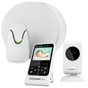 babysense video & baby movement monitor - bundle pack - babysense video baby monitor v24r camera and audio & babysense 7 under-the-mattress baby movement monitor - 2 in 1