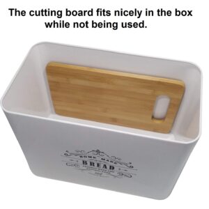 PremiumPresents Metal bread box + cutting board. Storage bin kitchen decor. Kitchen storage container. breadbox basket. kitchen countertop organizer. Tin box.