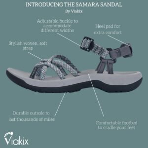 Viakix Womens Walking Sandals – Comfortable Stylish Athletic Sandals for Hiking, Outdoors, Travel, Sports, Travel, Beach