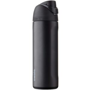 owala freesip insulated stainless steel water bottle with straw for sports and travel, bpa-free, 24-oz, very, very dark