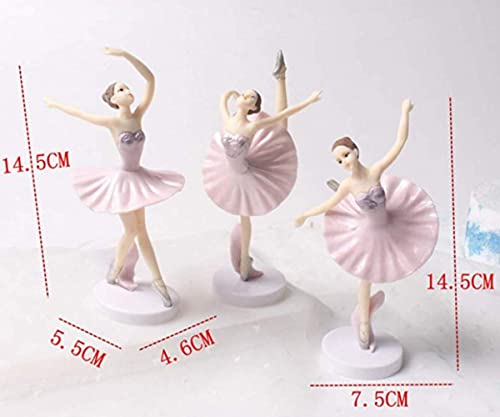 HYSTYLE 6 Pcs Dancing Ballerina Girl Figurine, Miniature Ballerina Girl Figure Collection Playset Doll Toy, Ballerina Girl Cake Topper Decoration, Ballerina Girl Plant Pot Craft Dollhouse Decoration