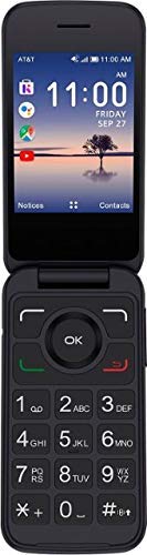 AT&T Prepaid - Alcatel SMARTFLIP, 4GB Memory, 2.8 Dual Display, Bluetooth, WiFi, Big Buttons - Black (Renewed)