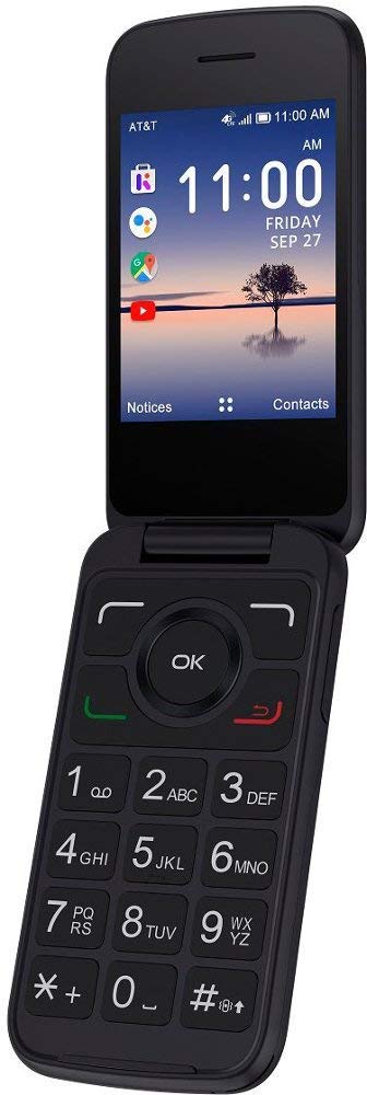 AT&T Prepaid - Alcatel SMARTFLIP, 4GB Memory, 2.8 Dual Display, Bluetooth, WiFi, Big Buttons - Black (Renewed)