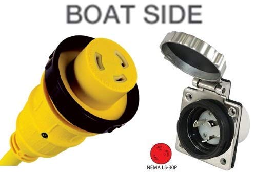 Marvine RV/ Boat Shore Power Extension 25FT 15 Amp to 30 Amp NEMA 5-15P to L5-30R Twist Lock Female with LED Power Indicator & Heavy Duty STW10/3 Cable