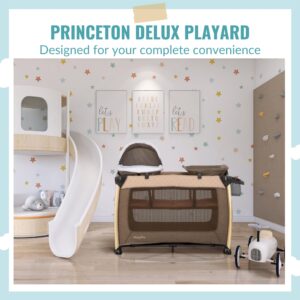 Dream On Me Princeton Deluxe Nap N Pack 3-in-1 Convertible Playard, Changer and Bassinet, Lightweight and Portable Baby Playard, Breathable Mesh, Easy to Carry Travel Playard