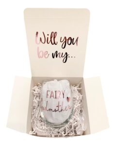 godmother gift wineglass, godmother gift, godmother proposal gift, will you be my godmother, godmother box, godmother gift box