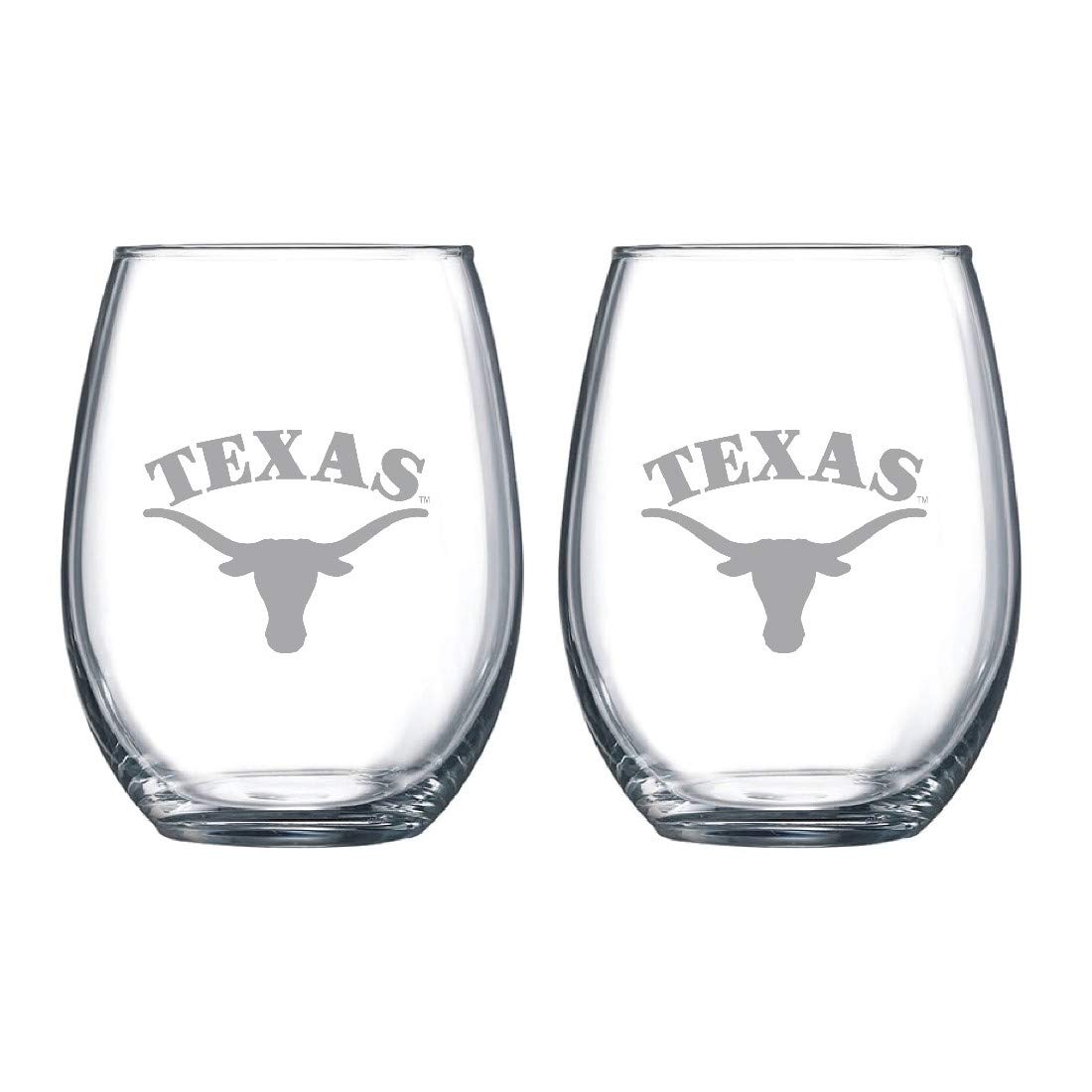 RFSJ Etched Satin Frost Logo Wine or Beverage Glass Set of 2 (Texas)