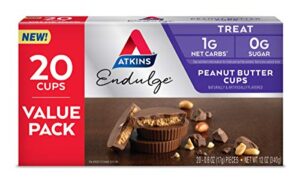 atkins endulge peanut butter cups, dessert favorite, low carb, 0g sugar, 20 count