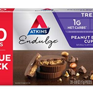 Atkins Endulge Peanut Butter Cups, Dessert Favorite, Low Carb, 0g Sugar, 20 Count