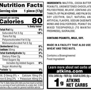 Atkins Endulge Peanut Butter Cups, Dessert Favorite, Low Carb, 0g Sugar, 20 Count