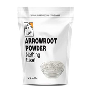 it's just - arrowroot powder, natural thickener, gluten-free, dairy-free, non-gmo, cornstarch substitute