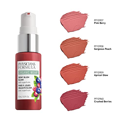 Physicians Formula Organic Wear Natural Dewy Face Blush Makeup Elixir, Crushed Berries