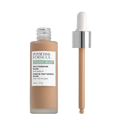 Physicians Formula Organic Wear All Natural Liquid Foundation Elixir Light-to-Medium, Full Coverage | Dermatologist Tested, Clinicially Tested