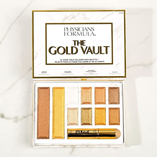 Physicians Formula 24-Karat Gold Shimmer Makeup Set, Face Palette, The Gold Vault, Mascara, Eyeshadow, Christmas Gift