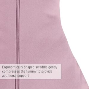 Woombie Simply Baby Swaddling Blanket I Soothing, Cotton Baby Swaddle I Wearable Baby Blanket, Pink Blush, 0-3 Months